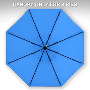 MASTERCANOPY Patio Umbrella 9 ft Replacement Canopy for 8 Ribs-Sky Blue