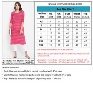 Janasya Indian Women's Tunic Tops Crepe Kurti for Women(JNE3313-KR-M) Black