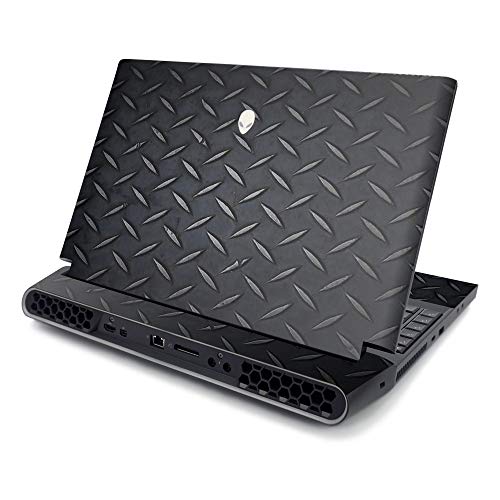 MightySkins Skin Compatible with Alienware Area-51M 17" (2019) - Black Diamond Plate | Protective, Durable, and Unique Vinyl Decal wrap Cover | Easy to Apply| Made in The USA