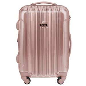 kensie women's alma hardside spinner luggage, expandable, rose gold, carry-on 20-inch