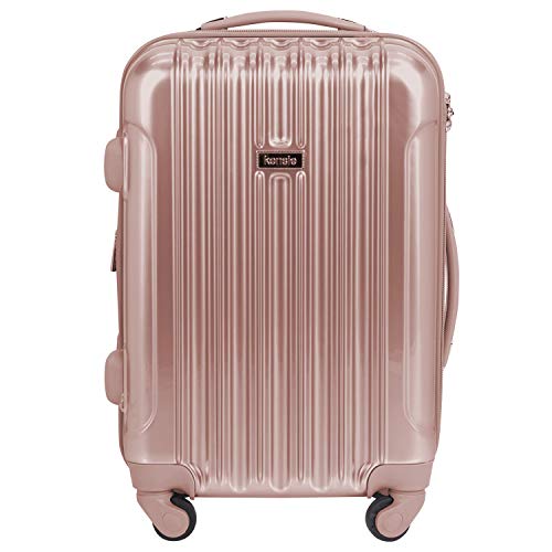 kensie Women's Alma Hardside Spinner Luggage, Expandable, Rose Gold, Carry-On 20-Inch