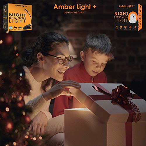 Amber Light + Giftable Amber Book Light - Blue Light Blocking - Night Reading Light Store. Rechargeable. 1600K for Reading in Bed at Night. Perfect as a Giftable Kindle Light and LED Book Light.