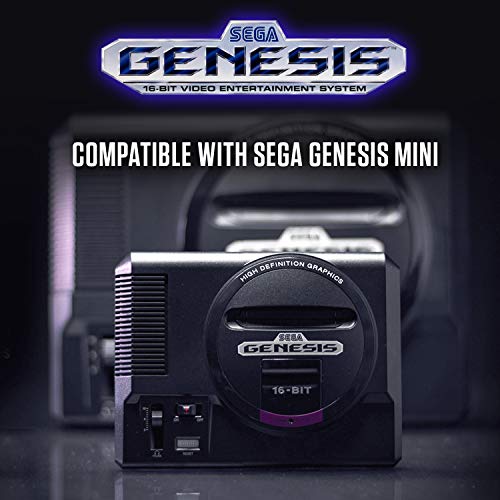 Retro-Bit Official Sega Genesis USB Controller 6-Button Arcade Pad for Sega Genesis Mini, PS3, PC, Mac, Steam, Switch - USB Port - (Clear Blue)