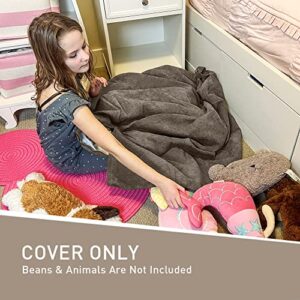 Nobildonna Bean Bag Chair Cover (No Filler) for Kids and Adults. Extra Large 300L Beanbag Stuffed Animal Storage Soft Premium Corduroy