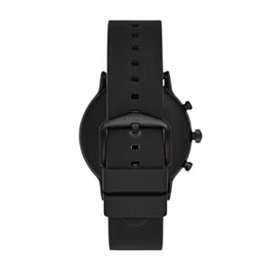 Fossil 44mm Gen 5 Carlyle Stainless and Silicone Touchscreen Smart Watch with Heart Rate, Color: Black (Model: FTW4025)