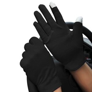 jiahg mens driving gloves summer uv sun gloves non slip touchscreen cotton gloves outdoor sunblock gloves for cycling motorcycle