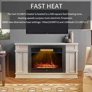 YODOLLA 28.5" Electric Fireplace Insert with 3 Color Flames, Fireplace Heater with Remote Control and Timer, 750w-1500W,Classic Style