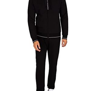 A|X ARMANI EXCHANGE mens Drawstring Jogger With Logo Zip Pocket Casual Pants, Black, Small US