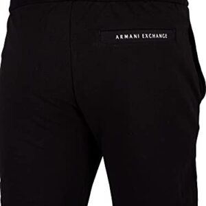 A|X ARMANI EXCHANGE mens Drawstring Jogger With Logo Zip Pocket Casual Pants, Black, Small US