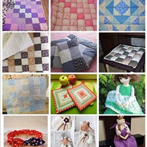 MSCFTFB 14 Pieces Assorted 7 Designs Square Fabric Bundles Sewing Square Patchwork Precut Fabric Scraps for DIY Quilting Applique Doll Dress Making (Purple)