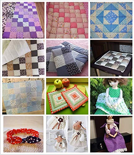 MSCFTFB 14 Pieces Assorted 7 Designs Square Fabric Bundles Sewing Square Patchwork Precut Fabric Scraps for DIY Quilting Applique Doll Dress Making (Purple)