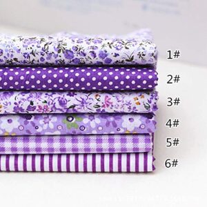 MSCFTFB 14 Pieces Assorted 7 Designs Square Fabric Bundles Sewing Square Patchwork Precut Fabric Scraps for DIY Quilting Applique Doll Dress Making (Purple)