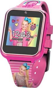 accutime kids nickelodeon jojo siwa educational learning touchscreen smart watch toy for girls, boys, toddlers - selfie cam, learning games, alarm, calculator, pedometer & more (model: joj4128az)