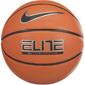 Nike Unisex - Elite All- Court Basketball, Amber Metallic Silver/Black, 7, Amber Black Metallic Silver Black