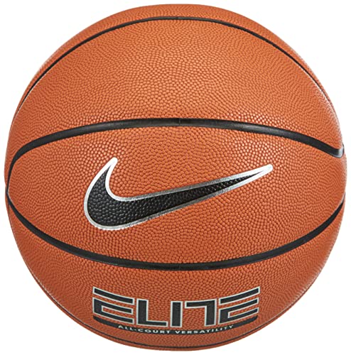 Nike Unisex - Elite All- Court Basketball, Amber Metallic Silver/Black, 7, Amber Black Metallic Silver Black