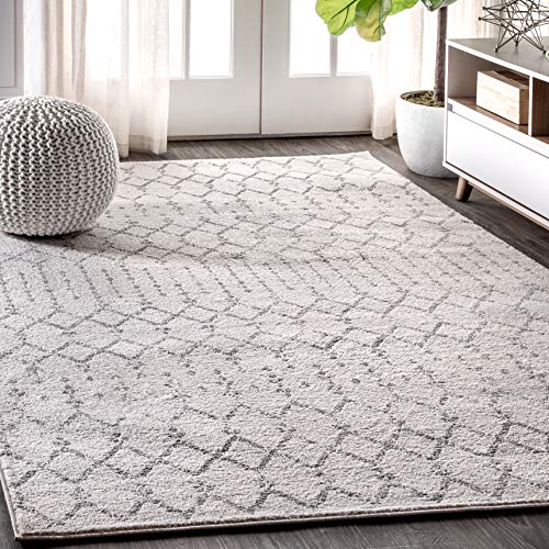 JONATHAN Y MOH101B-4 Moroccan Hype Boho Vintage Diamond 4 ft. x 6 ft. Area Rug, Bohemian, Southwestern, Casual, Transitional, Pet Friendly, Non Shedding, Stain Resistant, Easy-Cleaning, Cream/Gray