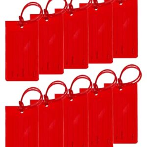 Sodsay 10 Pack Luggage Tags Suitcases Plastic Travel Bag & Baggage ID Label Tags Travel Essentials (Deep Red)