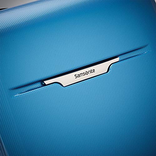 Samsonite Winfield 3 DLX Spinner 78/28 Checked Luggage, Blue (120754-1112) with Deco Gear 10 Piece Luggage Accessory Ultimate Travel Bundle