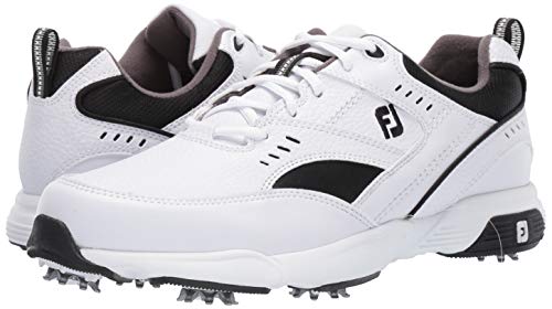 FootJoy Men's Sneaker Golf Shoes, White/Black, 9.5