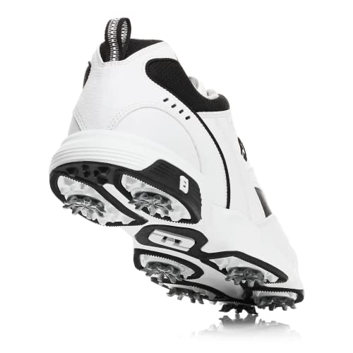 FootJoy Men's Sneaker Golf Shoes, White/Black, 9.5