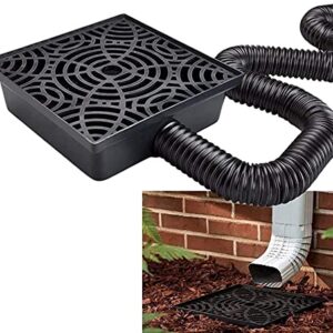 Amerimax 12-in. No Dig Low Profile Catch Basin Downspout Extension Kit, Black