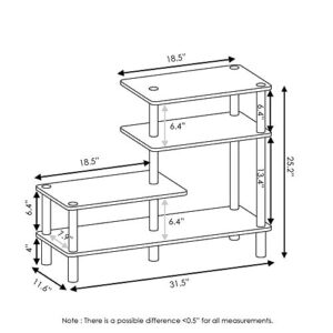 Furinno Turn-N-Tube 3-Tier Side Display Rack, French Oak Grey/Black