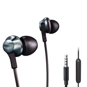 philips pro wired earbud & in-ear headphones with microphone, ear phones, in-ear headphones with mic, wired earbuds, powerful bass, lightweight, hi-res audio, 3.5mm jack for phones and laptops comfort