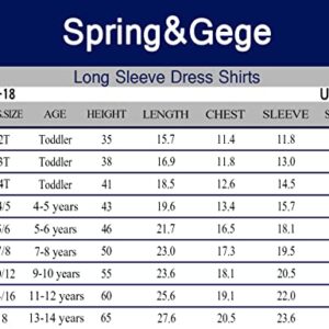 Spring&Gege Boys' Long Sleeve Dress Shirts Formal Uniform Woven Solid, White, 9-10 Years