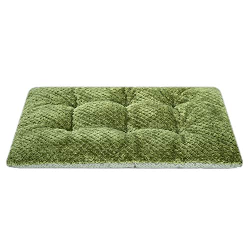 WONDER MIRACLE Fuzzy Deluxe Pet Beds, Super Plush Dog or Cat Beds Ideal for Dog Crates, Machine Wash & Dryer Friendly (15" x 23", S-Olive Green)