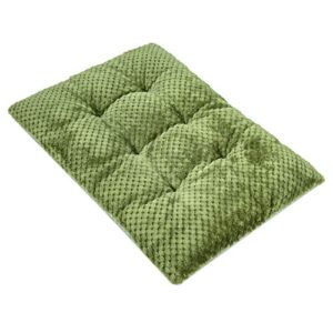 WONDER MIRACLE Fuzzy Deluxe Pet Beds, Super Plush Dog or Cat Beds Ideal for Dog Crates, Machine Wash & Dryer Friendly (15" x 23", S-Olive Green)