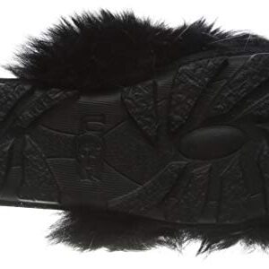 UGG Women's Fuzzalicious Slipper, Black, 5