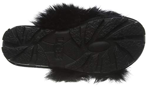 UGG Women's Fuzzalicious Slipper, Black, 5