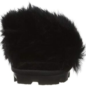 UGG Women's Fuzzalicious Slipper, Black, 5