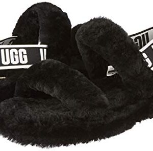 UGG Women's Oh Yeah Slipper, Black, 10