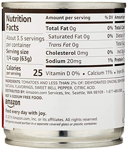 Amazon Brand - Happy Belly Tomato Sauce, No Salt Added, 8 Ounce