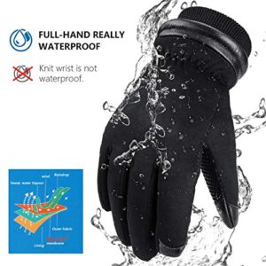 OZERO Insulated Work Gloves for Men Waterproof and Touch Screen Fingers Warm Cotton in Cold Weather Winter Black XL