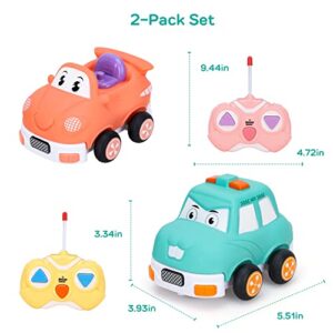 TOY Life 2 Pack Remote Control Cars for Toddlers Boys Girls 3-5 4-7 with Washable & Detachable Covers, Toddler RC Car Toys Gifts for 2 Year Old Boys, Kids Baby Remote Control Toy Cars