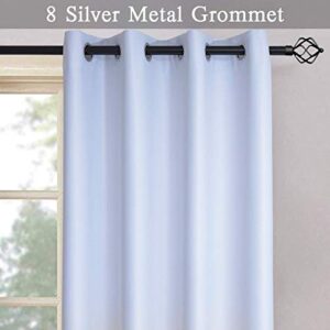 SimpleHome 84 Inch Long Ombre Blackout Curtains Gradient White and Black Room Darkening Eyelet Top Panels Thermal Insulated Grommet Window Drapes for Living Room/Bedroom (Black, 52W x 84L / 2 Panels)