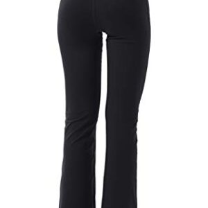 Keolorn Bootcut Yoga Pants for Women High Waist Workout Pants for Women Tummy Control Bootleg Work Pants Dress Pants (Black, L)