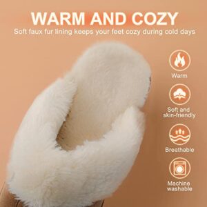 DREAM PAIRS Women's Sofie-05 House Slippers Indoor Fuzzy Fluffy Furry Cozy Home Bedroom Comfy Winter Cute Warm Outdoor Shoes Size 7.5-8, Chesnut