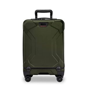 briggs & riley torq hardside carry on luggage with spinner wheels 22 inch. usb charging port, tsa-friendly locks, easy access hinged front pocket, green