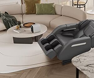 SMAGREHO 2022 New Massage Chair Recliner with Zero Gravity, Full Body Air Pressure, Heat and Foot Roller Included(Black)