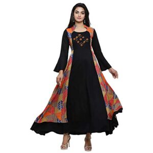 yash gallery jacket style anarkali kurtis for women indian black