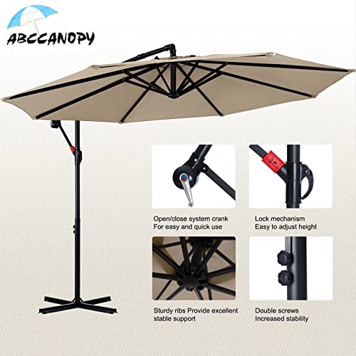 ABCCANOPY Cantilever Patio Umbrellas 10FT toast