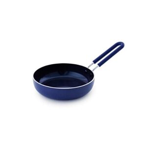 blue diamond cookware healthy ceramic nonstick mini egg pan, blue