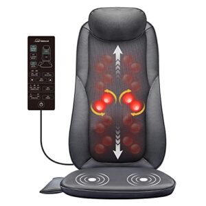 snailax back massager with heat, shiatsu massage chair pad for back pain, rolling kneading massage seat cushion, gifts for women/men, stress relax at home office