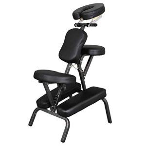 jupiterforce salon spa chairs, massage chair height adjustable with face cradle and carry bag for tattoo, beauty, black