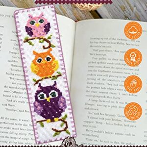 Povitrulya Counted Cross Stitch Kit - DIY Kits for Adults or Kids - Funny Embroidery Bookmark - Easy to Use - Craft Collection - Owls