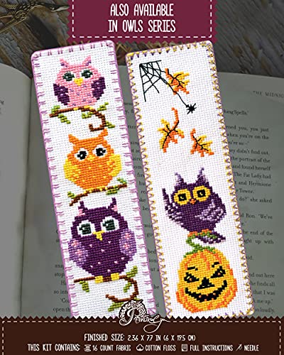 Povitrulya Counted Cross Stitch Kit - DIY Kits for Adults or Kids - Funny Embroidery Bookmark - Easy to Use - Craft Collection - Owls