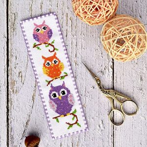 Povitrulya Counted Cross Stitch Kit - DIY Kits for Adults or Kids - Funny Embroidery Bookmark - Easy to Use - Craft Collection - Owls